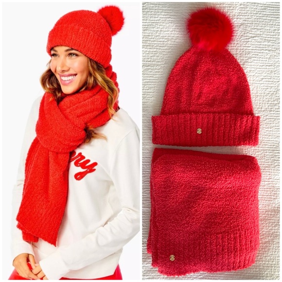 Lilly Pulitzer | Accessories | Lilly Pulitzer Frosti Hat And Scarf Set ...